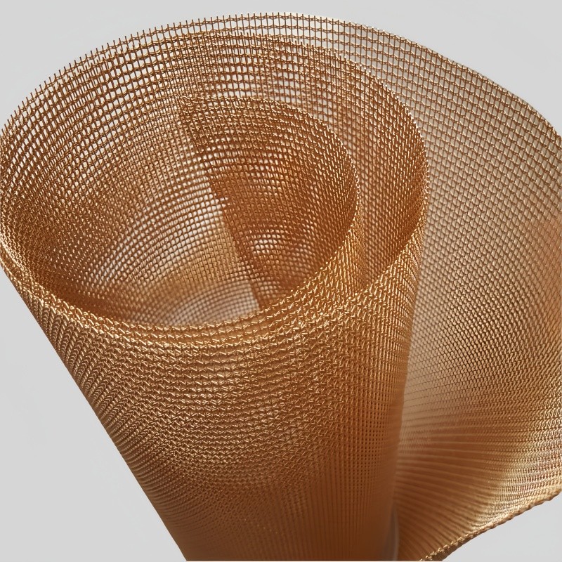 Phosphorized Copper Glass Laminated Wire Mesh 1.5mm For Space Divider